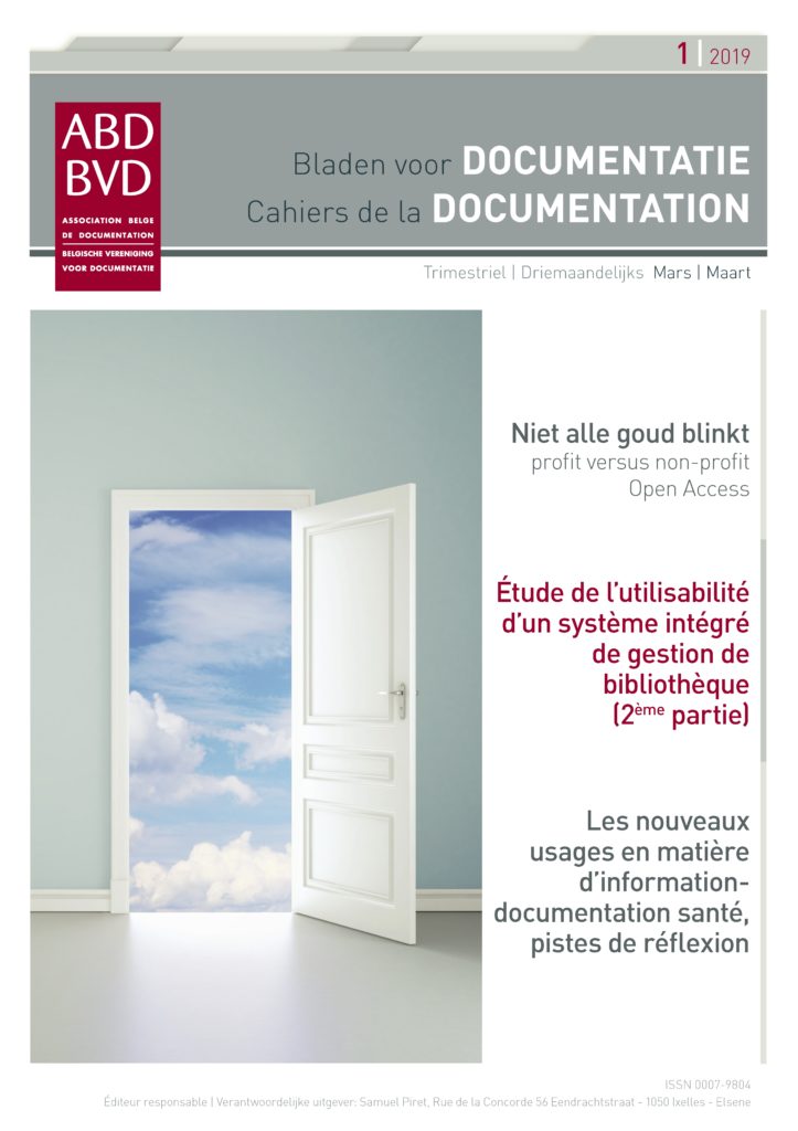 Cahiers de la Documentation 2019/1 (mars 2019) - ABD-BVD